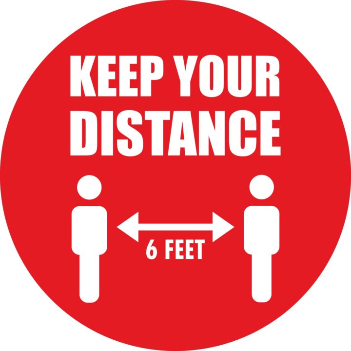 “Keep Your Distance” Floor Decal | Indoor & Outdoor Use | Plum Grove