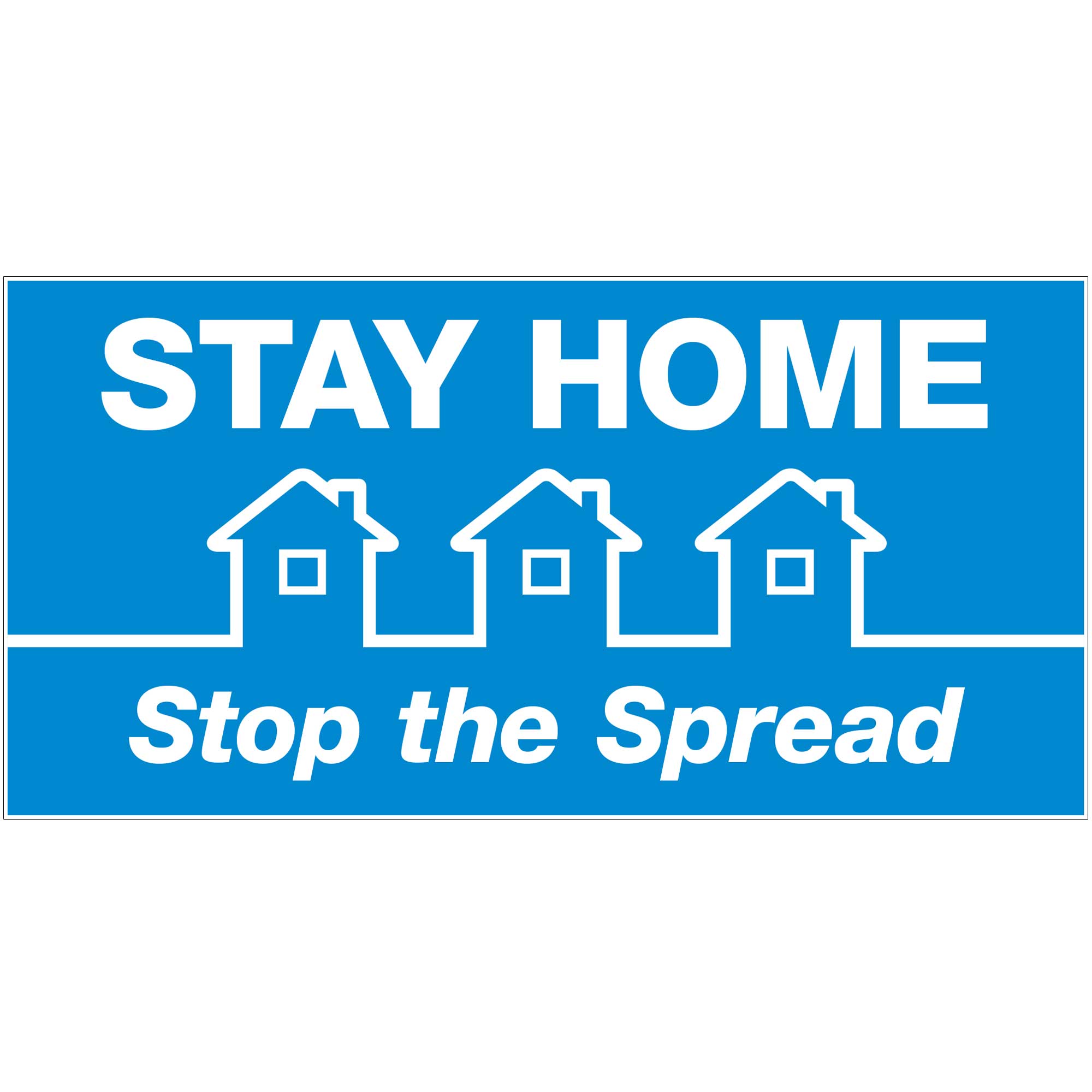 “Stay Home – Stop The Spread” Blue Banner | Plum Grove