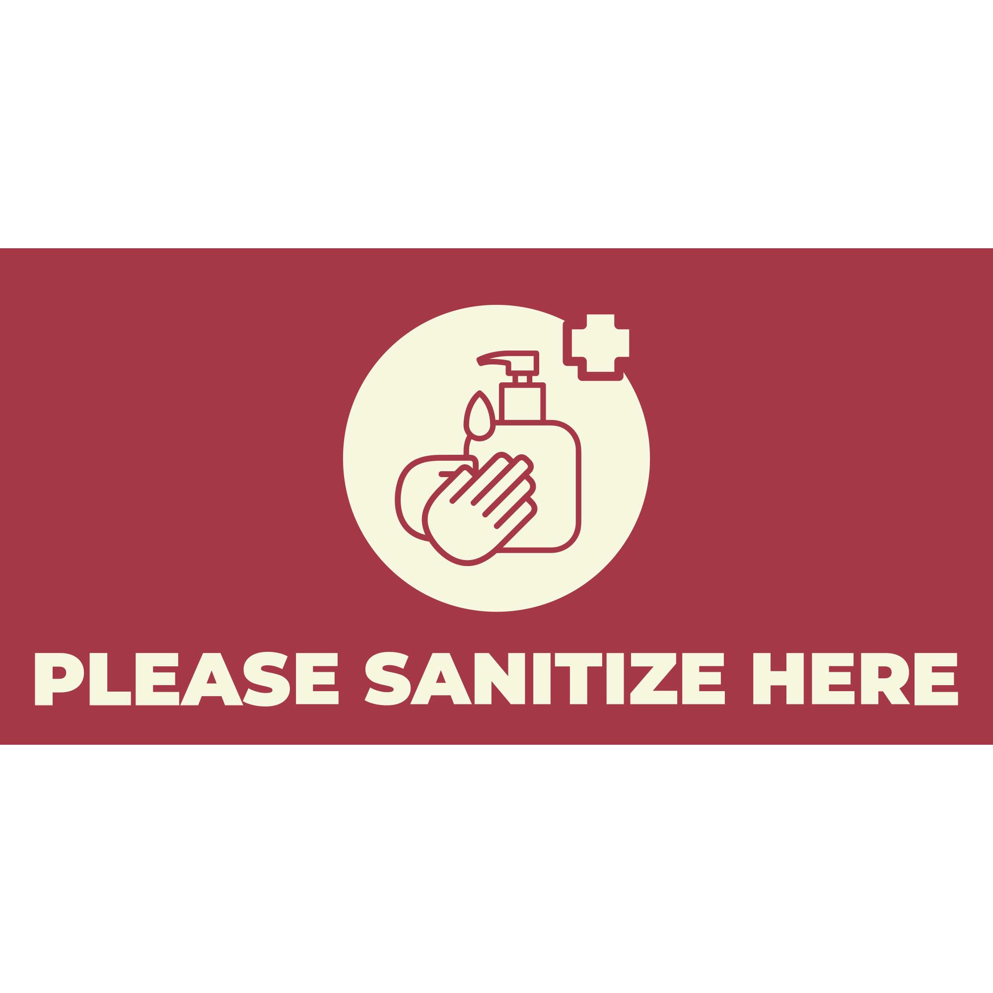"Please Sanitize Here" Hand Sanitizing Banner | Plum Grove