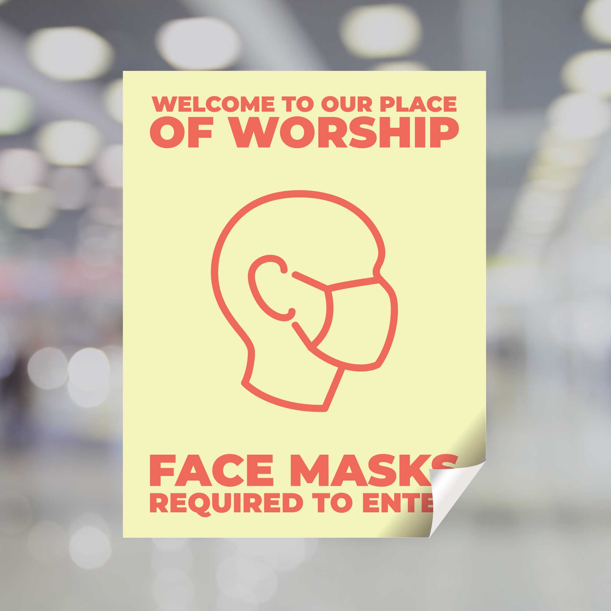 Church "Face Masks Required" Window Decal | Plum Grove