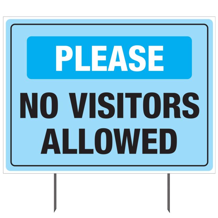 "Please No Visitors Allowed" Double-sided Yard Sign, 23x17-in | Plum Grove