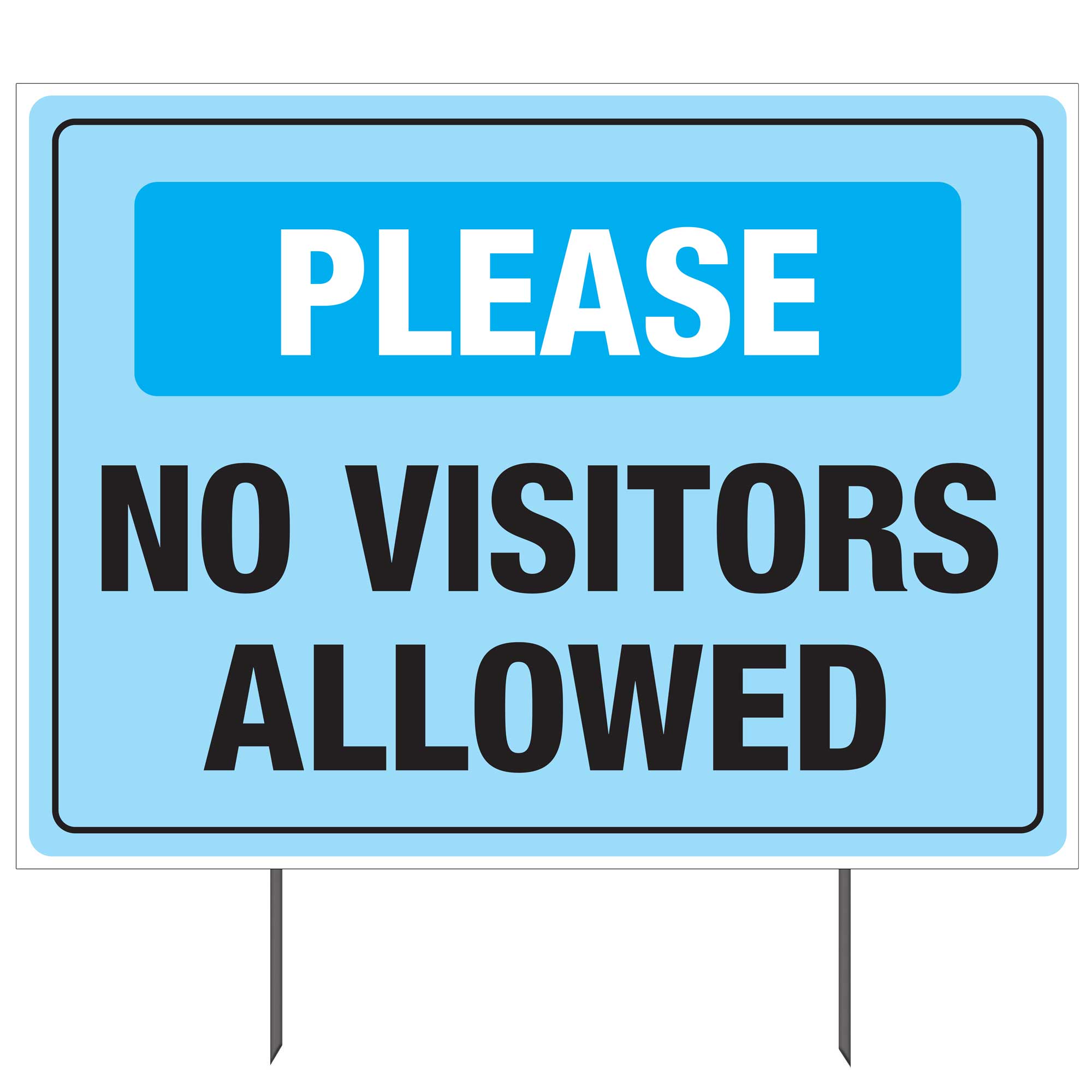 "Please No Visitors Allowed" Double-sided Yard Sign, 23x17-in | Plum Grove