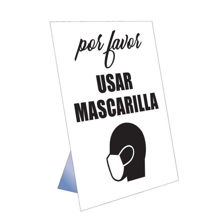 "Por Favor – Usar Mascarilla" Table Top Sign (Spanish) | Plum Grove