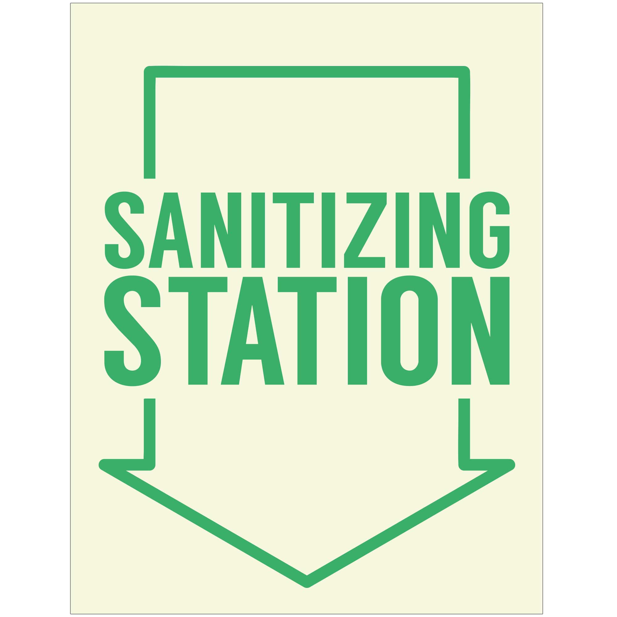 "Sanitizing Station" Poster with Arrow | Plum Grove