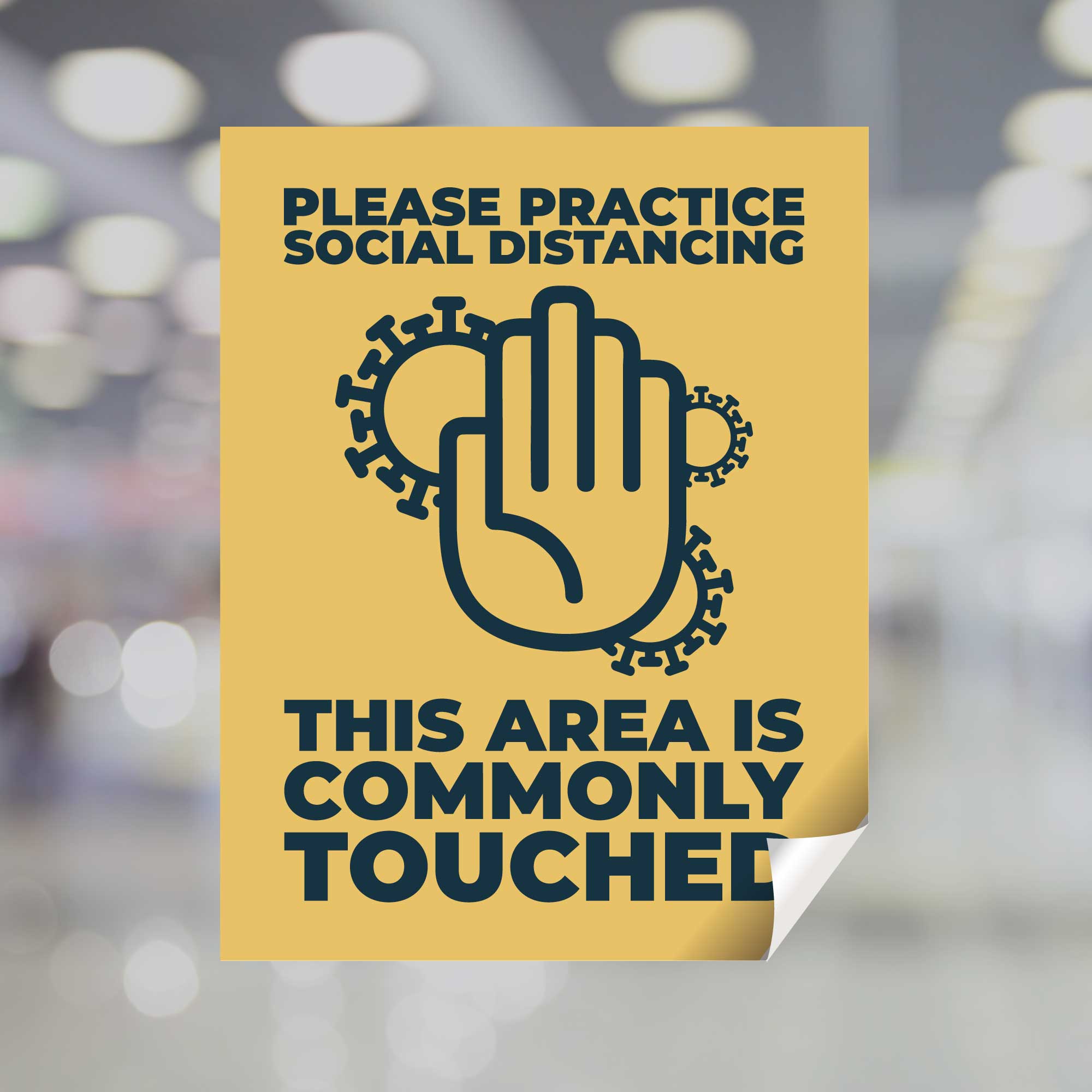 "This Area is Commonly Touched" Window Decal | Plum Grove