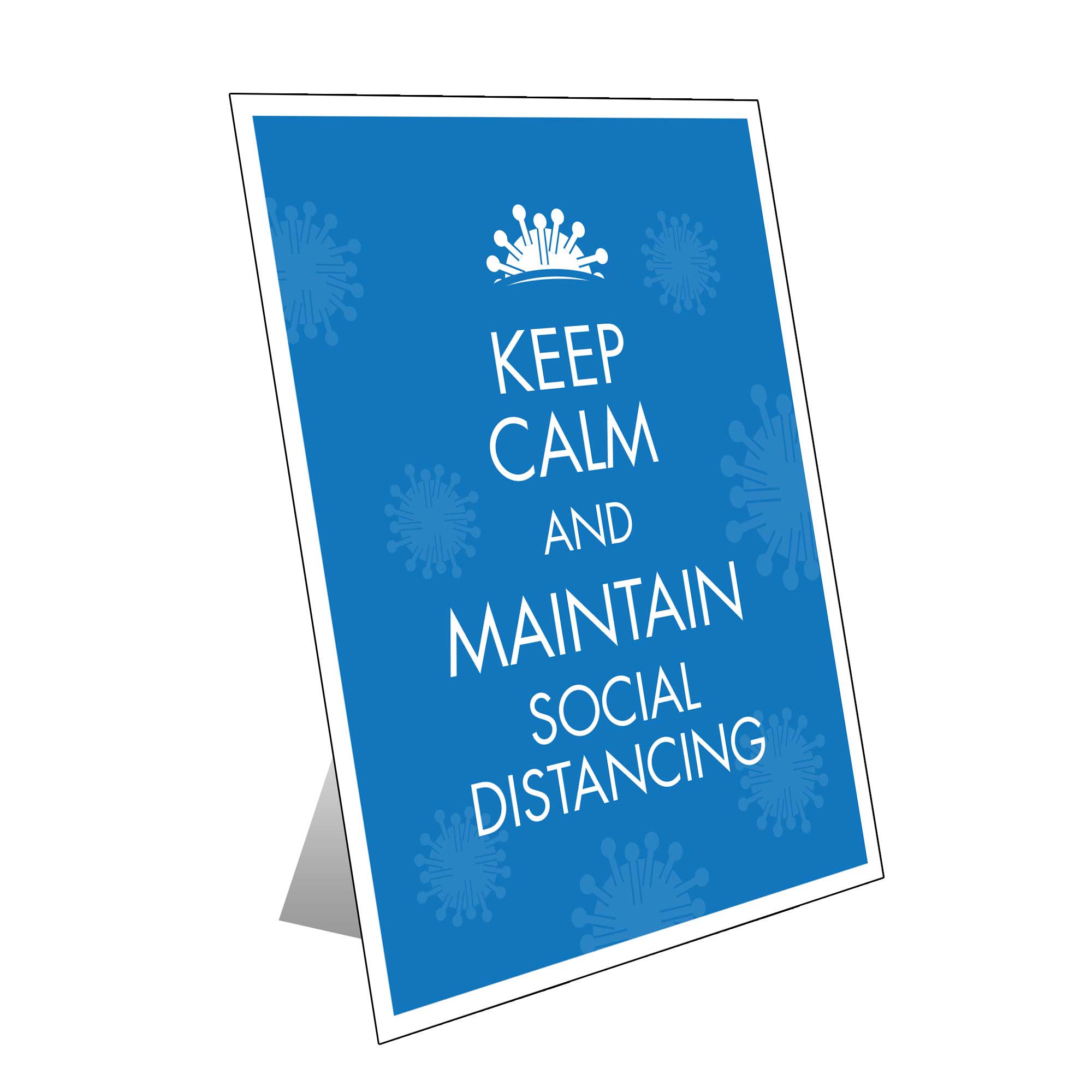 "Keep Calm and Maintain Social Distancing" Table Top Sign
