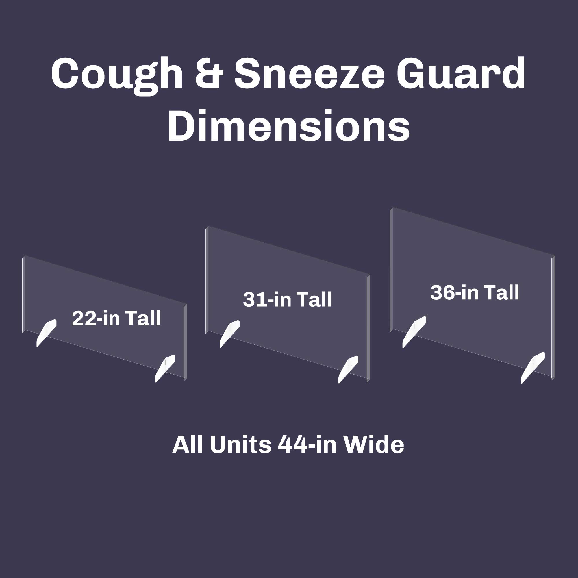 Clear Cough & Sneeze Guard, Splash Shield, Various Sizes | Plum Grove