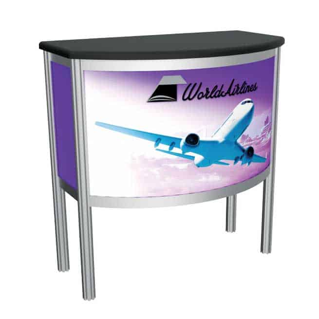 Curved Counter with Custom Art, 3.3x1.9x3.4-ft | Orbus Vector Frame 05 ...