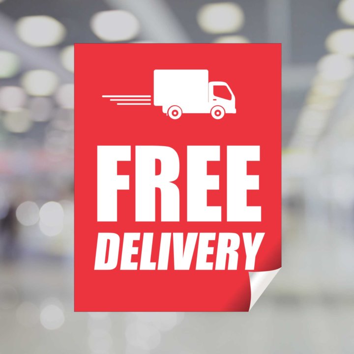 "Free Delivery" With Truck Icon Window Decal | Plum Grove