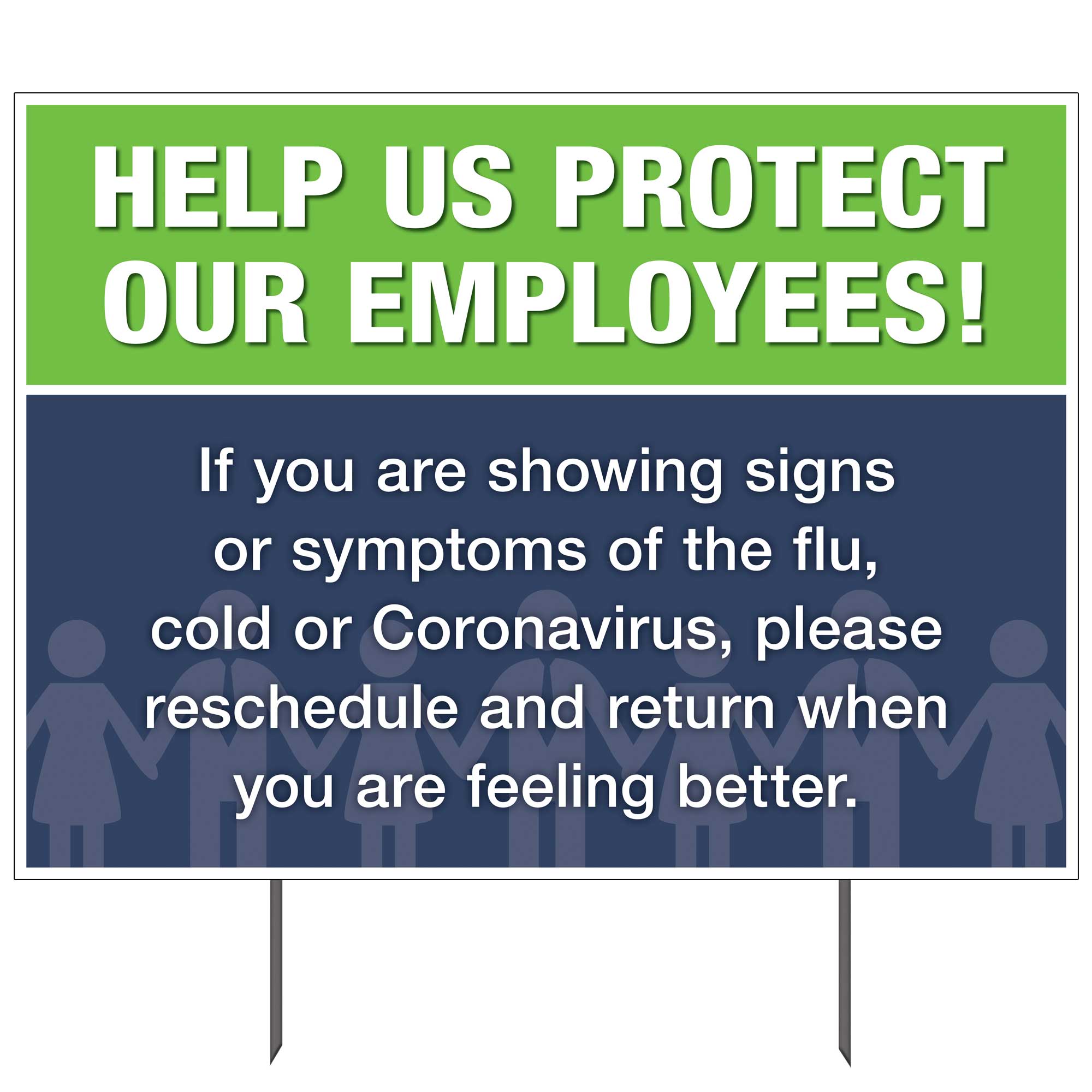 "Help Us Protect Our Employees" Double-sided Yard Sign, 23x17-in | Plum ...