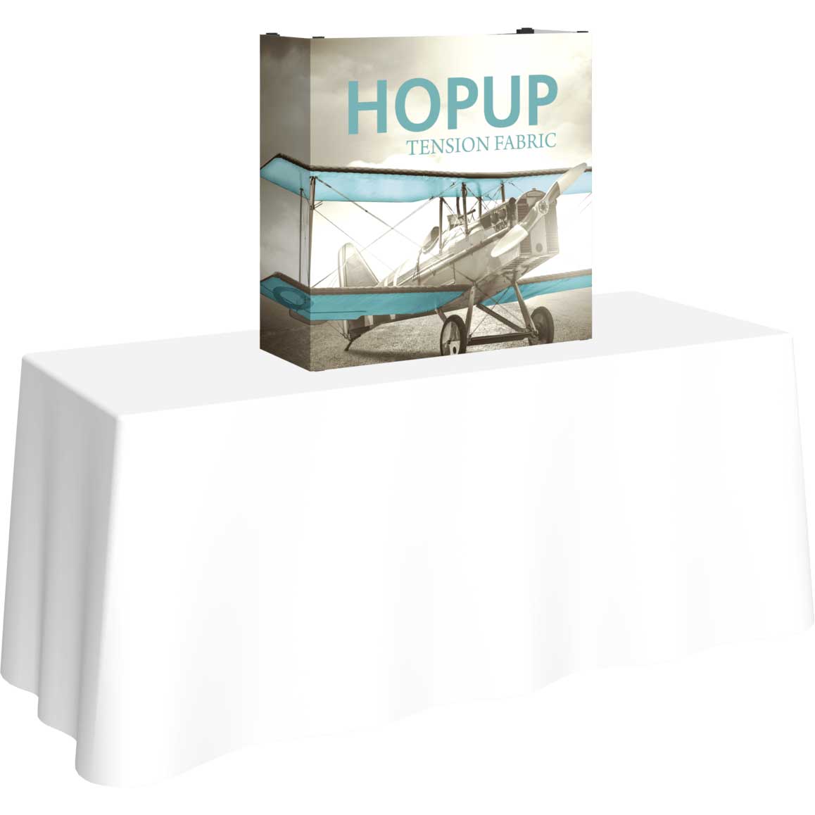 2.5x2.5-ft Portable Square Tabletop Display | Orbus Hopup | Plum Grove