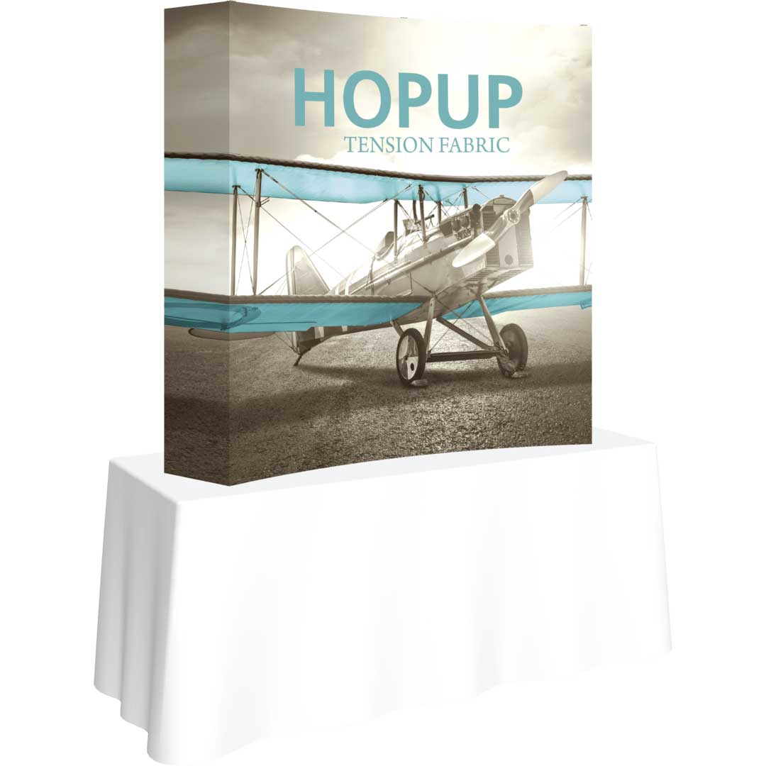 5.5x5-ft Portable Curved Tabletop Display | Orbus Hopup | Plum Grove