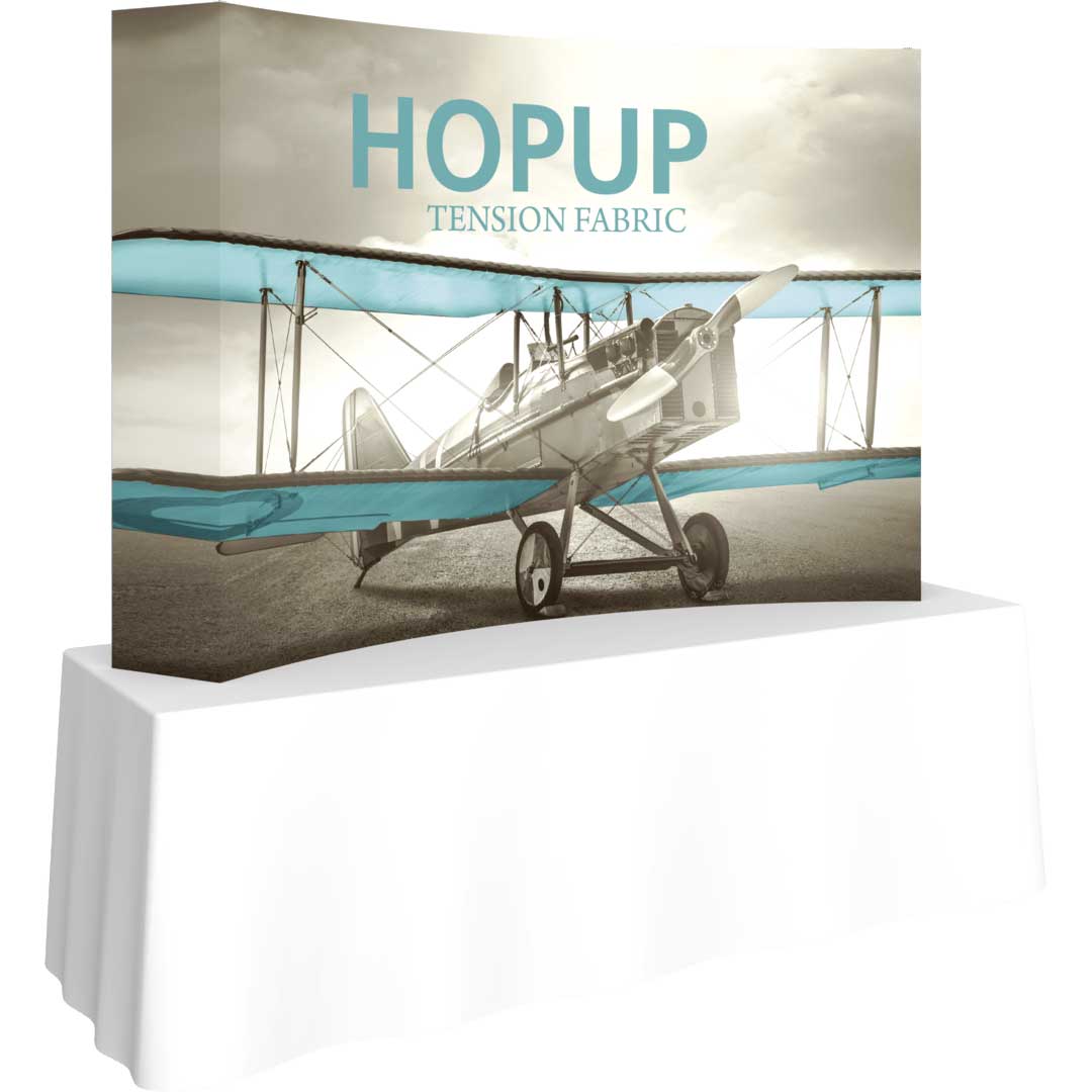 7.7x5-ft Portable Curved Tabletop Display | Orbus Hopup | Plum Grove
