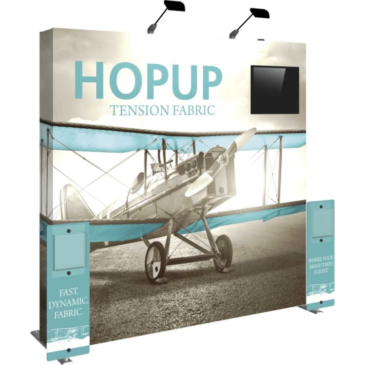 8x7.6-ft Pop Up Display with Monitor Mount & 2 Brochure Holders | Orbus ...