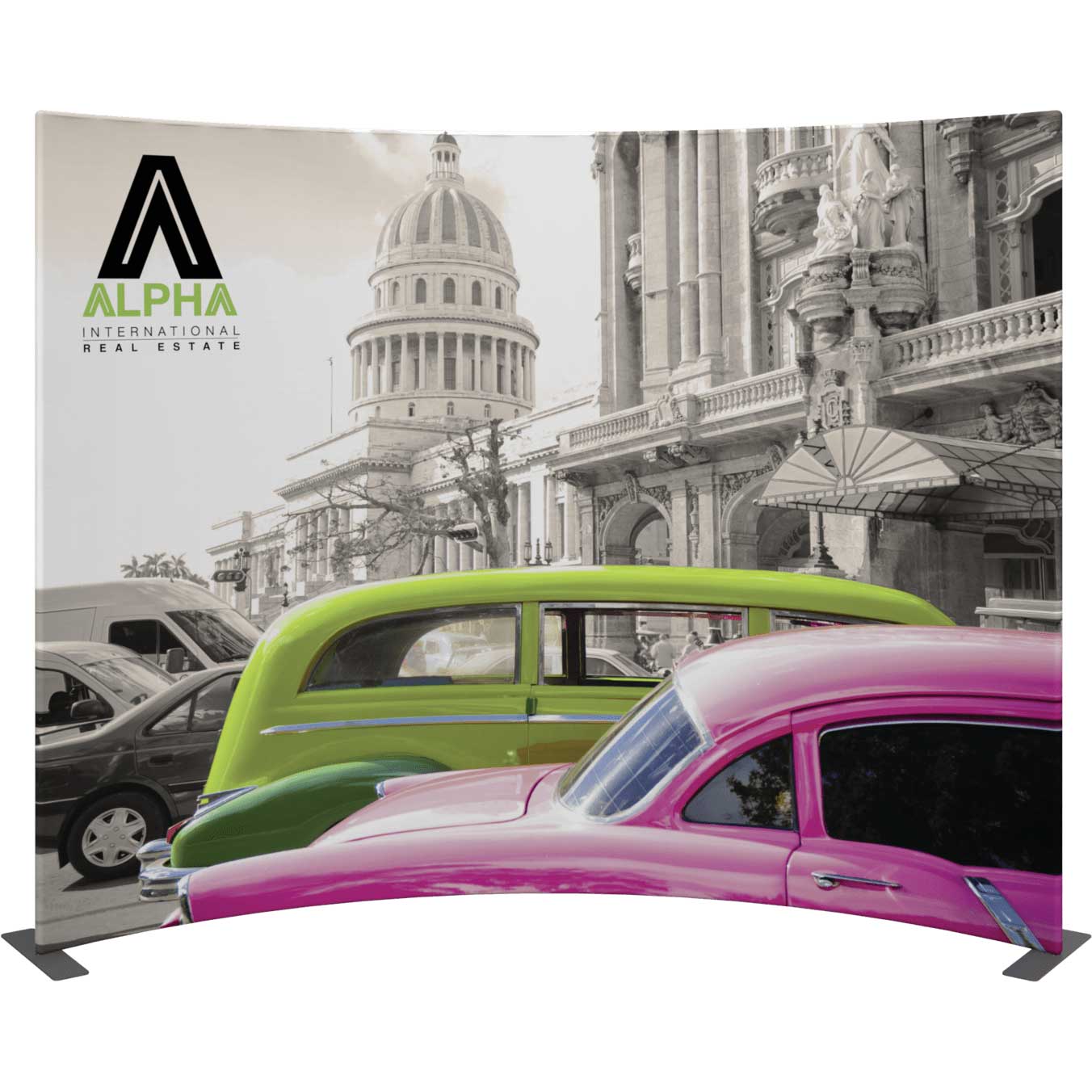 9.4x8-ft Curved Display Wall | Orbus Modulate Frame 05 | Plum Grove