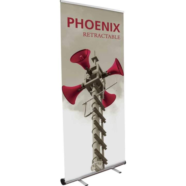 Swivel-foot Retractable Banner Stand, 3x7-ft | Orbus Phoenix | Plum Grove