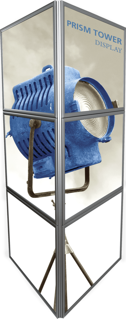 Prism Tower Display, 24" to 40" Height, 3 Sided