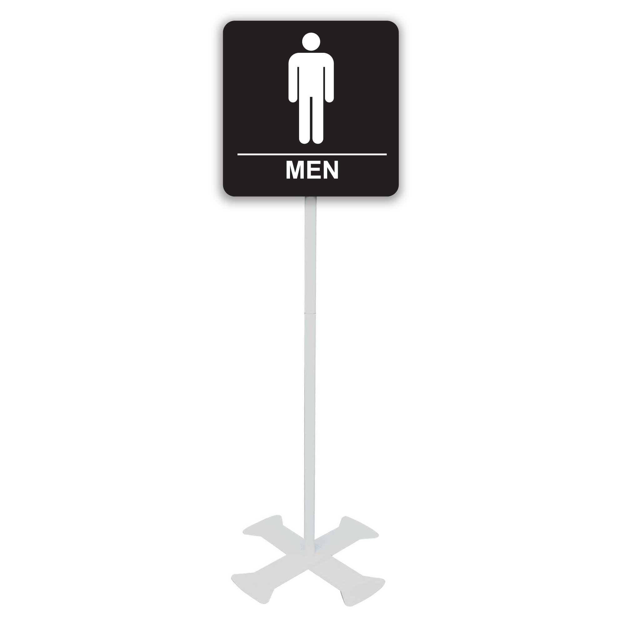 Men's Room Sign, 4-ft Steel Sign Stand | Plum Grove