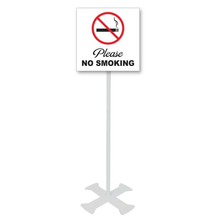 "Please No Smoking" Sign, 4-ft Steel Sign Stand | Plum Grove