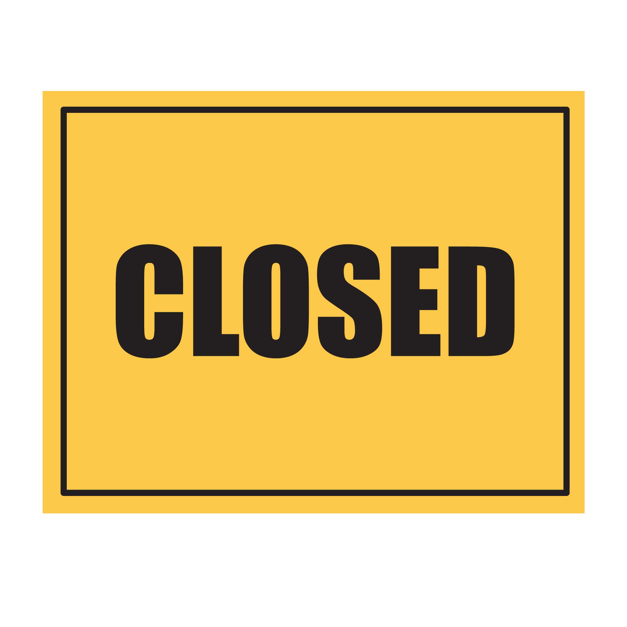 "Closed" Yellow Sign, 4-ft Steel Sign Stand | Plum Grove