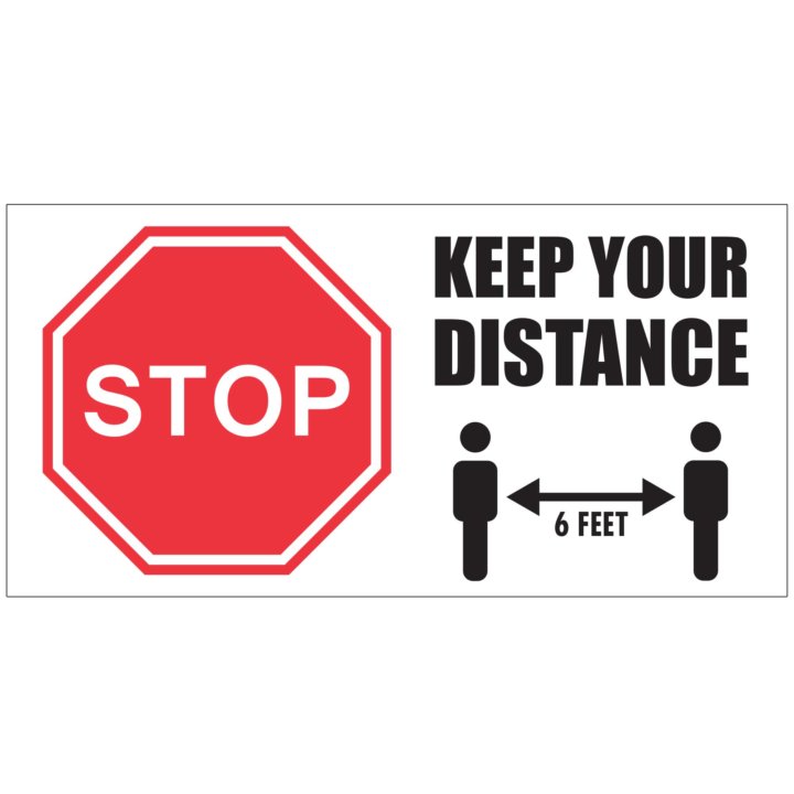 “Stop – Keep Your Distance” Banner | Plum Grove