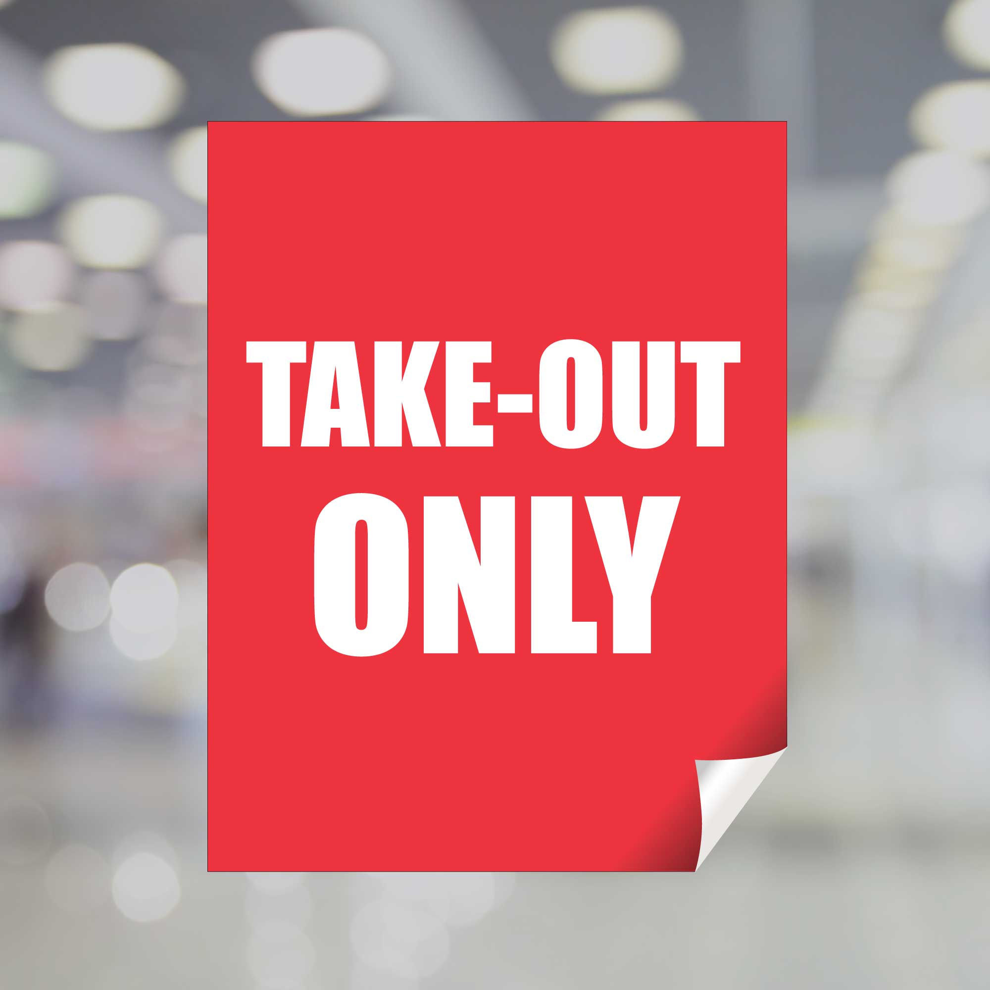 "Take-Out Only" Window Decal | Plum Grove