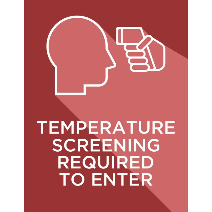"Temperature Screening Required To Enter" Poster | Plum Grove