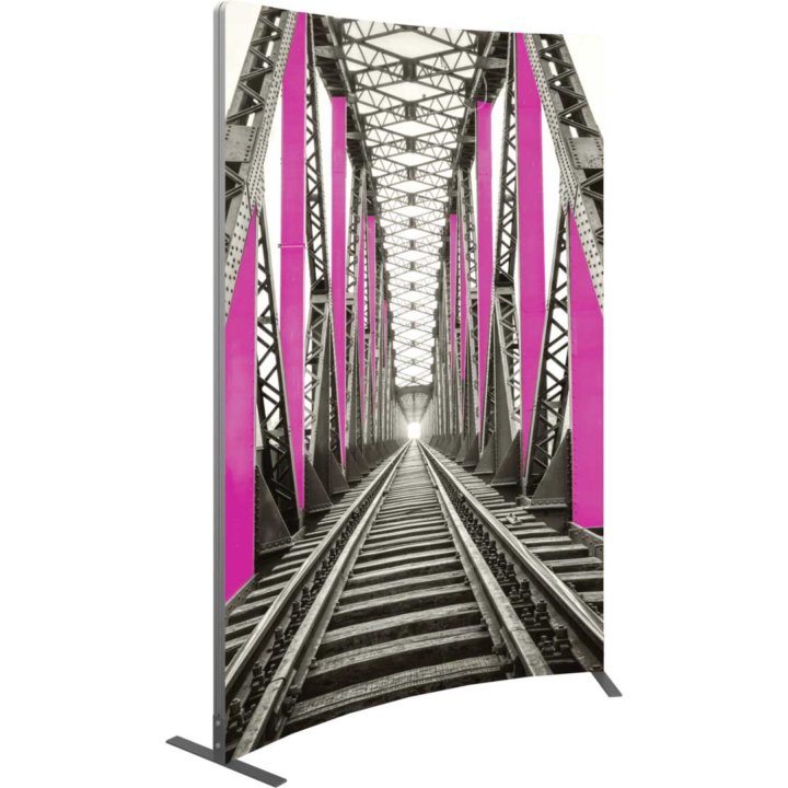 6x8-ft Curved Fabric Banner Sign | Orbus Vector Frame 03 | Plum Grove