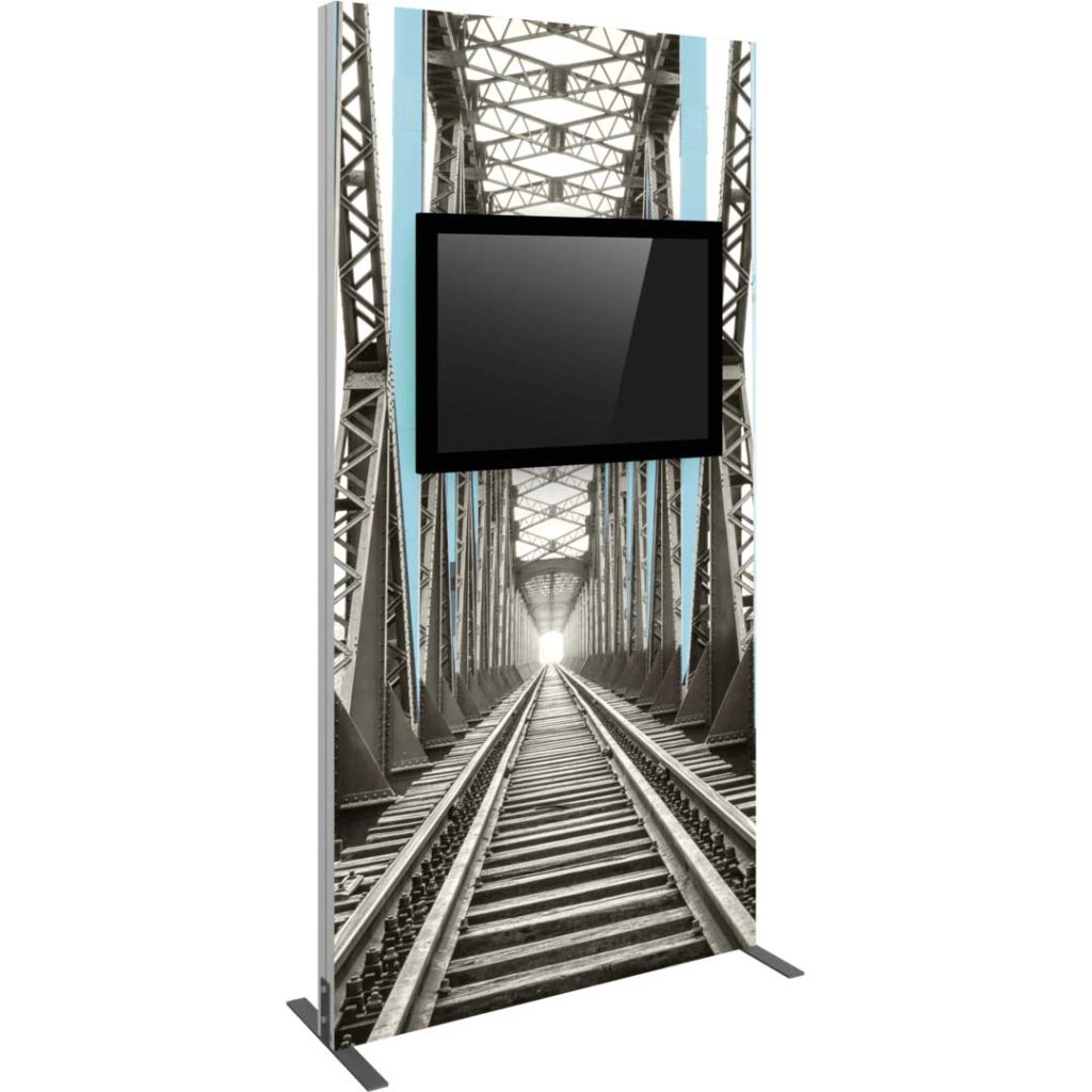 4x8-ft Double-sided TV Stand Sign | Orbus Vector Frame 02 | Plum Grove