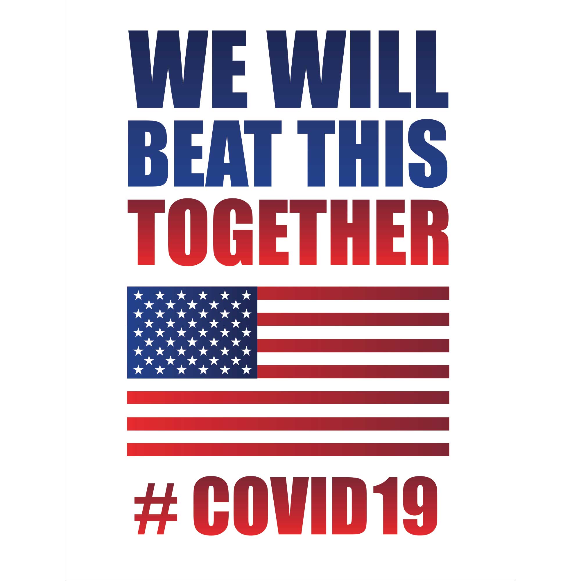 "We Will Beat This Together #COVID19" Poster | Plum Grove