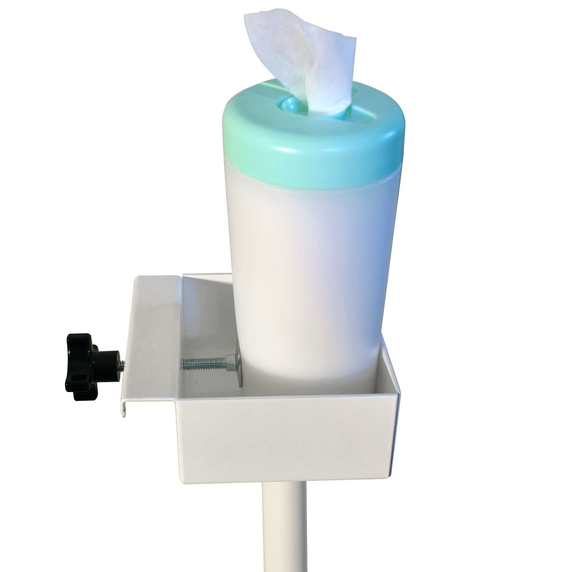 4-ft Metal Display Stand for Wipes & Bottles with Sign, White ...