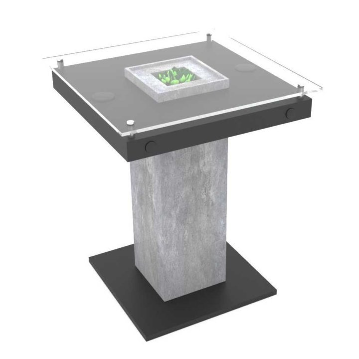 3-ft Wood Wireless Charging Table with Clear Stand-off Tabletop | Plum ...