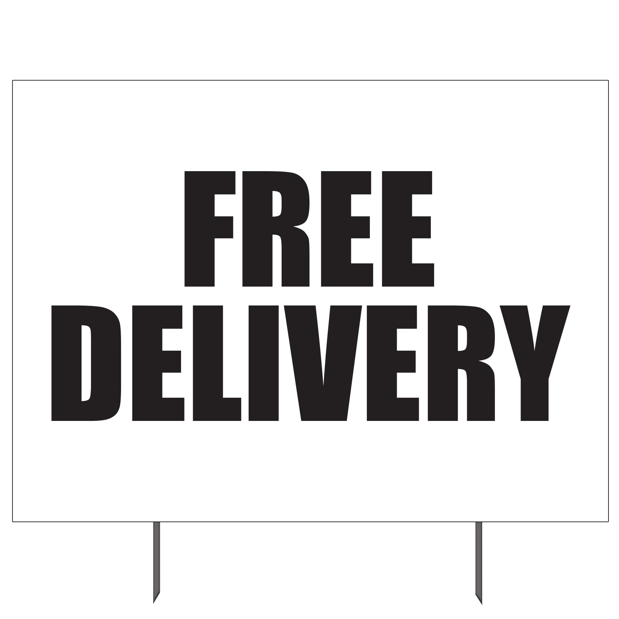 "Free Delivery” Double-sided Yard Sign, 23x17-in | Plum Grove
