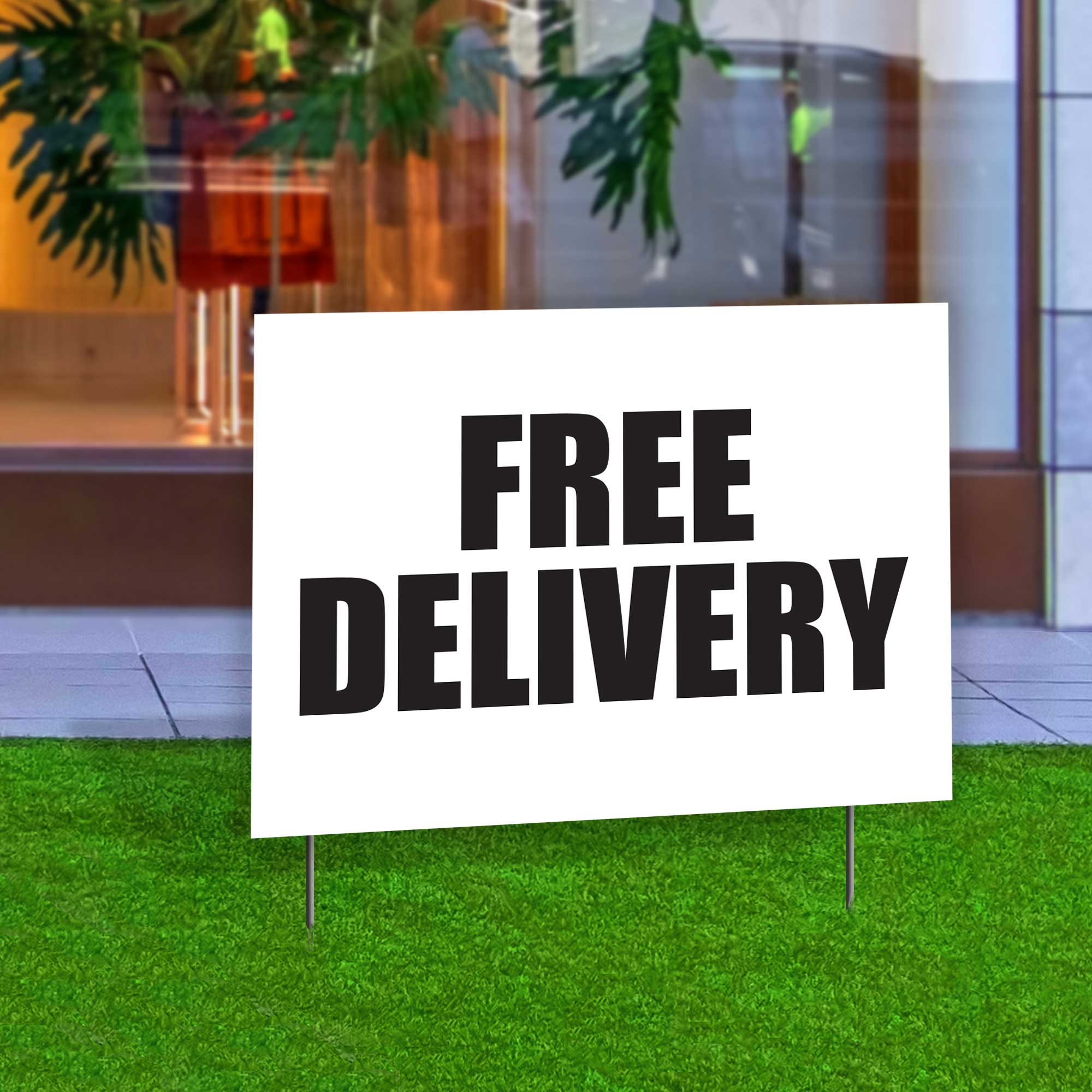 "Free Delivery” Double-sided Yard Sign, 23x17-in | Plum Grove