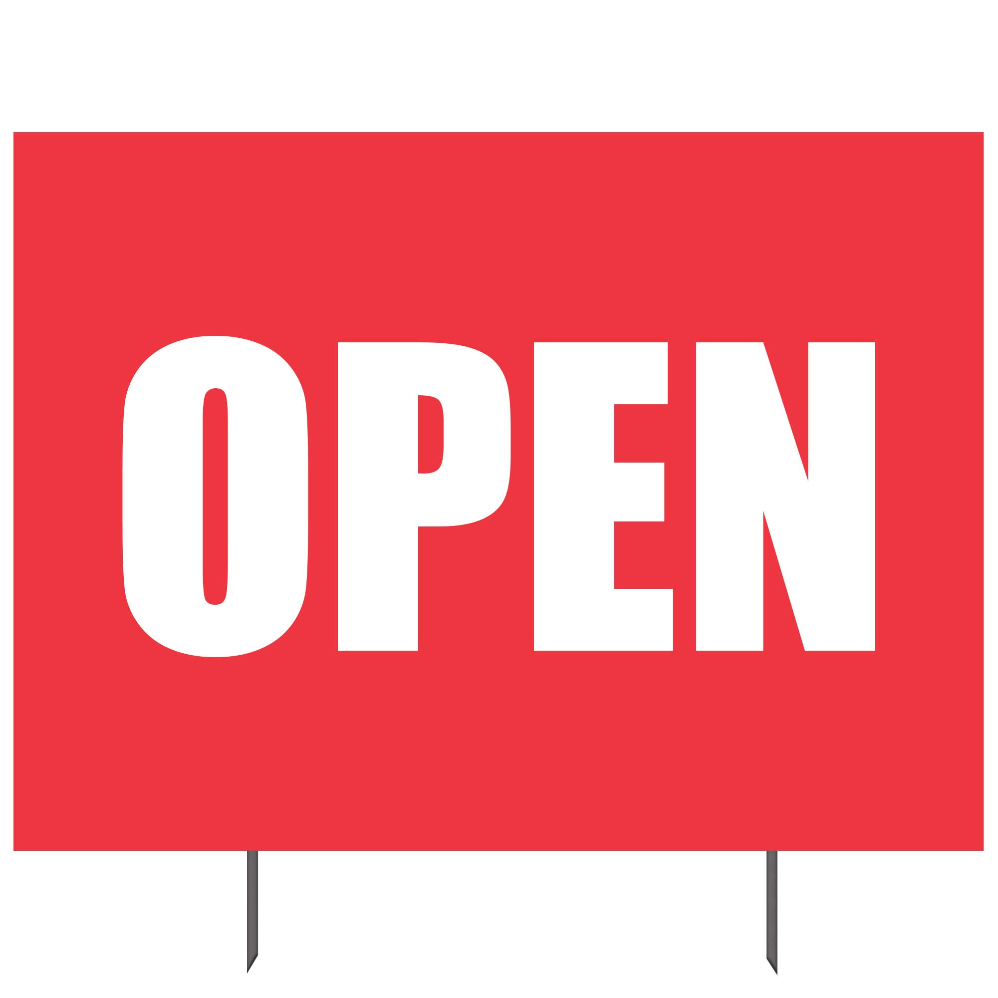 "Open" Double-sided Yard Sign, 23x17-in | Plum Grove