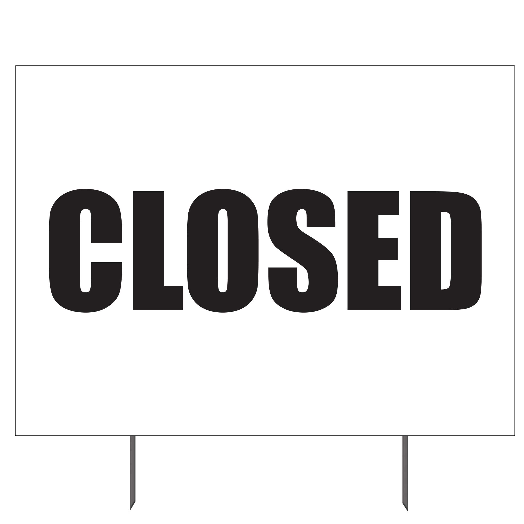 "Closed" Double-sided Yard Sign, 23x17-in | Plum Grove